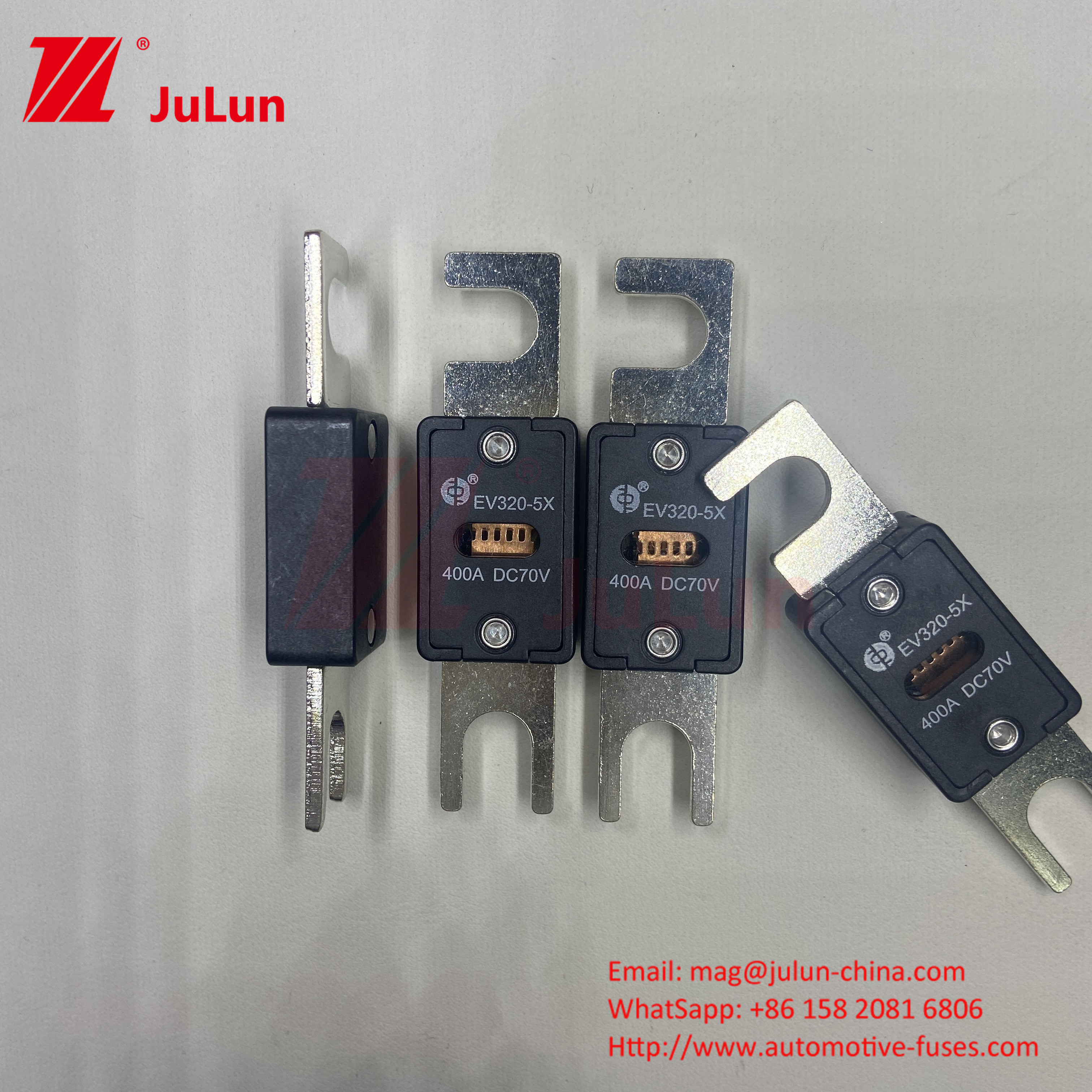 EV320-5X-350A-N 70VDC 6kA EV ट्रैक्शन सिस्टम सुरक्षा के लिए सिरेमिक कॉपर इलेक्ट्रिक वाहन फ्यूज